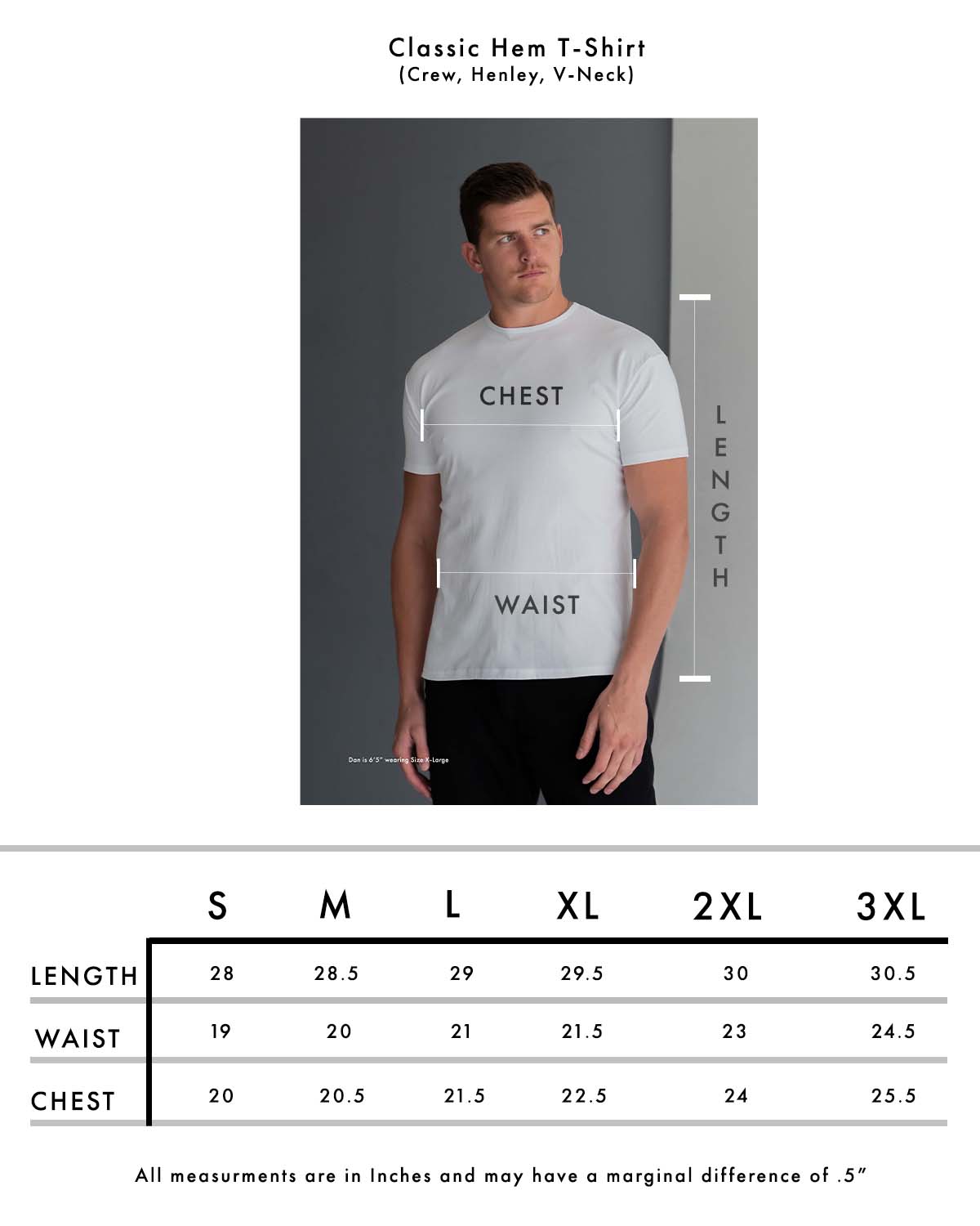 T-Shirt Size Chart – Rule Of Threads